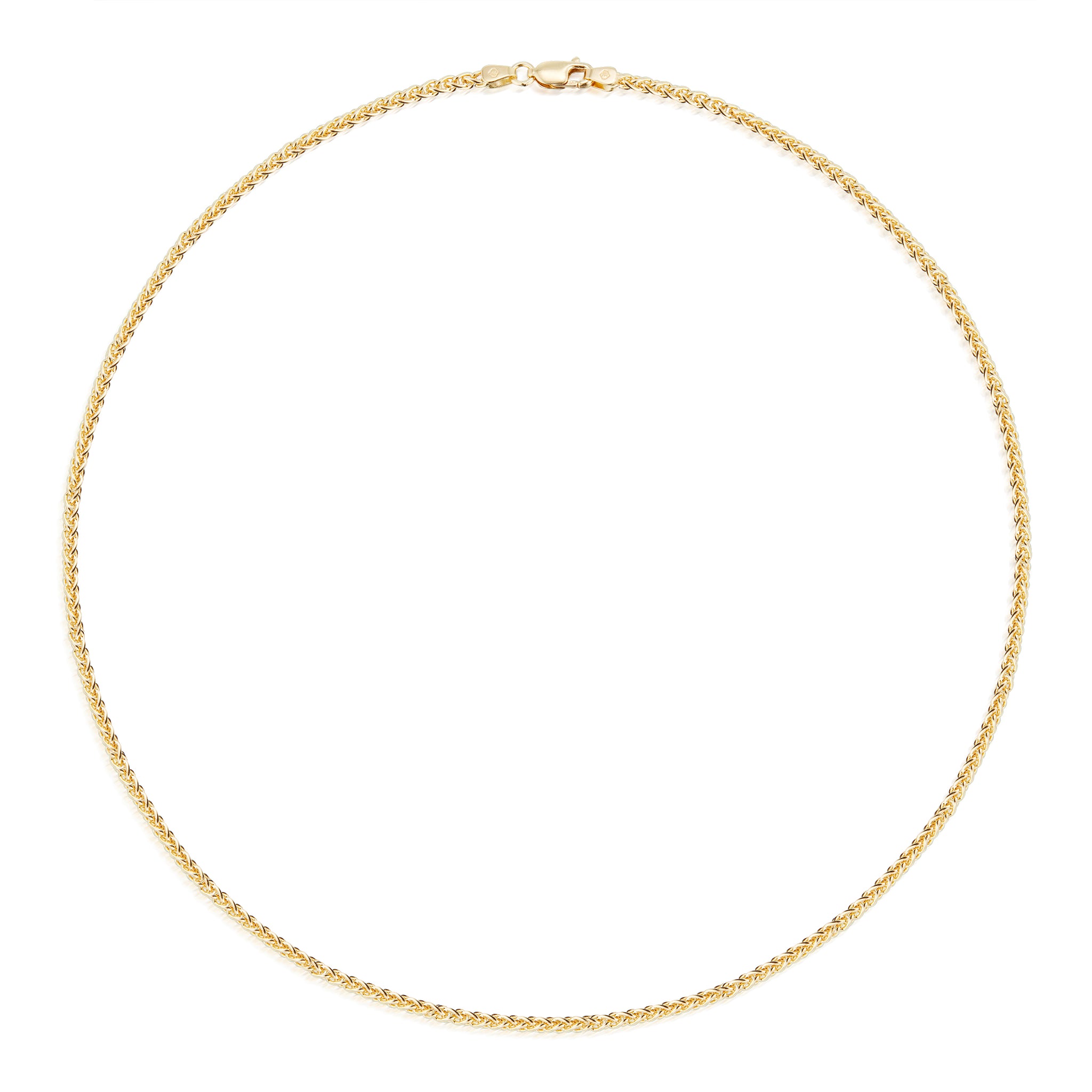 Round Wheat Chain Necklace, 2mm